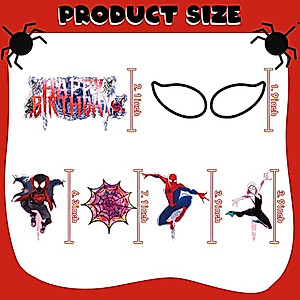 7 Pcs Spider Cake Topper Set, Hero Cake Decorations, Man Theme Birthday, Party Supplies for Parallel Universe Theme