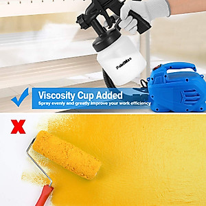 Moclever® Paint Sprayer, 800ml/min New Upgrade HVLP Electric Paint Gun with 3 Spray Patterns, Easy Spraying and Cleaning for Power Paint Sprayer,Adjustable Valve Knob, Quick Refill Lid Detachable Cont