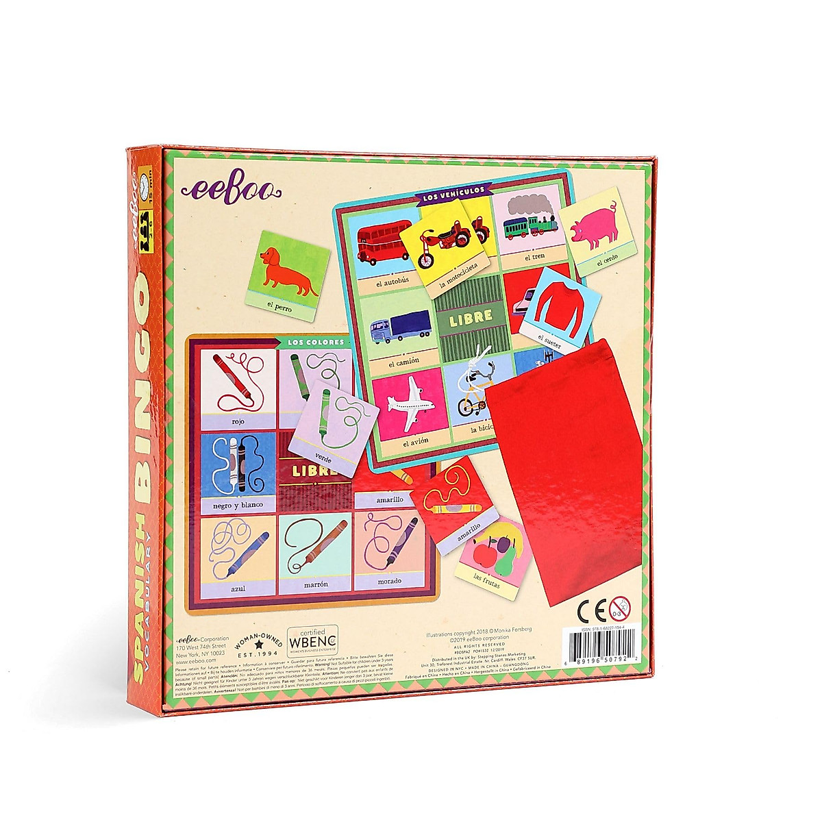 eeBoo: Spanish Bingo Vocabulary Game, A Game of Imaginative Problem Solving, Educational Games That Cultivates Conversation, Socialization, and Skill-Building, Learn Spanish, for Ages 5 and up