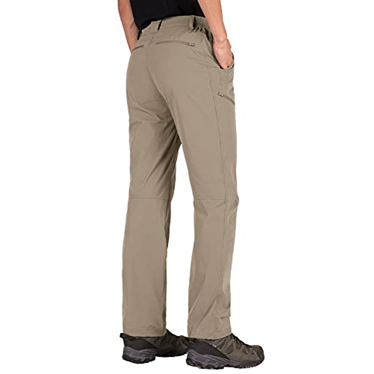 Shallowlulu Men's Cargo Hiking Pants Quick Dry Lightweight Waterproof Fishing Pants for Men with Multi Pockets for Camping Travel Work(Stone Khaki 32W/30L)