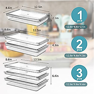 TLC Depot Fridge Organizer Food Storage Containers – 3 Clear Refrigerator Organizer Bins with Lids Stackable Containers – Shatterproof Plastic Fridge Organization and Storage Containers for Pantry