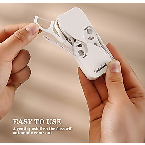 [4Pack] Floss Pick Dispenser Portable Floss Holder, Floss Picks Cases Automatic Floss Storage Organizer Travel Floss Threaders for Women Men Teeth Cleaning (4pcs, Black)