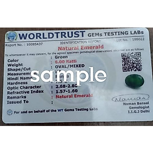 LMDPRAJAPATIS Lab Certified simuleted 10X15MM Zambian Emerald Panna Jwelery Pendant for 22k Gold Plated