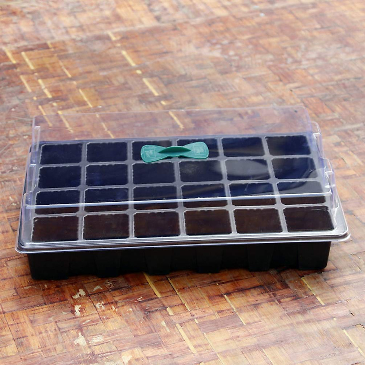 Happyyami 4 Sets 24 Plug Plant Trays Tray Kits Propagation Tray Germination Dome Germination Trays Supplies Starter pots Pot Trays Micro Greens Plant Germination Tray Organic Planter