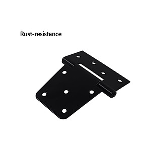 Self Closing Gate Hinges,TTZEZE Heavy Duty Hinges,Black Iron Square Barn Hinges,3.5 Inch Rustproof Shed Hinges Security Hinges,Wrought Hardware for Wood Fence Cabinet with Screws 3.5" - 4 Pack