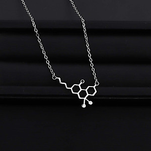 TGBJE THC Molecule Necklace CBD Molecule Necklace Pot Lovers Gift Cannabis Molecule Gift (THC Molecule Necklace)