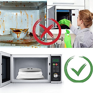 Collapsible Microwave Cover for Food Microwave Splatter Cover Fruit Drainer BPA-Free Dishwasher Safe 10.5 inch (GREY&RED