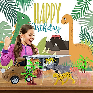 Tcvents Toys for 3 + Year Old Boys Girls, Car Toys Carrier Trucks for Kids 5-7 Gifts - Rhino Truck Transport Carrier Toy Playset with Animal Toys & Accessories for Kids Birthday