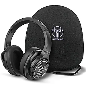 TREBLAB Z2 | Over Ear Workout Headphones with Microphone | Bluetooth 5.0, Active Noise Cancelling (ANC) | Up to 35H Battery Life | Wireless Headphones for Sport, Workout, Running, Gym (Black)(Renewed)