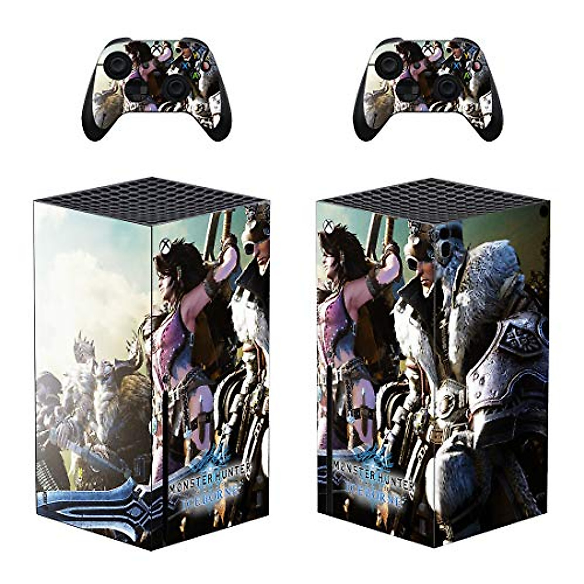 FELIPE SEIJI KUBA Protective Vinyl Skin Decal Cover for Xbox Series X Console Wrap Sticker Skins with Two Free Wireless Controller Decals Ice Born