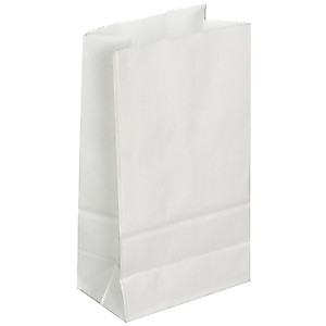 6lb White Rainbow Paper Bags 500 Count (5 x 100 Packs)