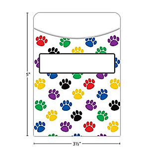 Teacher Created Resources Paw Prints Library Pockets (5550)