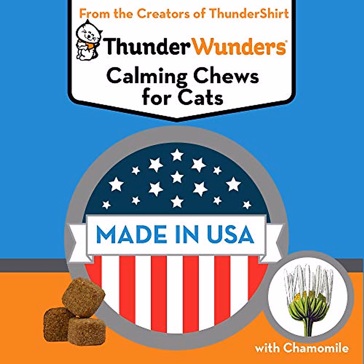 ThunderWunders Cat Calming Chews | Vet Recommended to Help Reduce Situational Anxiety | Great for Vet Visits, Travel, Separation Anxiety, Fireworks, Thunderstorms & More | 100 Count
