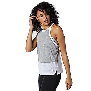 New Balance womens Impact Run Hybrid Tank Top, Athletic Grey, Small US