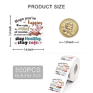 Hope You’re Happier Than A Pig Stickers,Thank You Stickers,Small Shop Stickers,Mail Envelopes Stickers Handmade Stickers for Small Business,Handmade Goods,Online Retailers,500 PCS