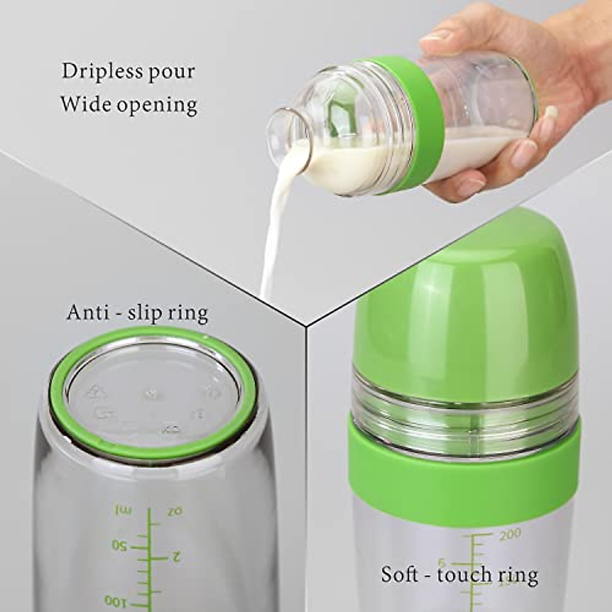 KITCHENDAO 2 in 1 Salad Dressing Shaker Container with Juicer, Pour Spout, Leakproof, Soft Grip, Dishwasher Safe, BPA Free Travel Homemade Oil and Vinegar Salad Dressing Bottle Mixer Dispenser, 1 Cup