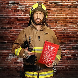 C CRYSTAL LEMON Fire Blanket Kitchen, Fire Blanket Fire Suppression Blanket, Fire Blanket Emergency, Emergency Survival Safety Cover for Kitchen, Fire Blankets Emergency for Home