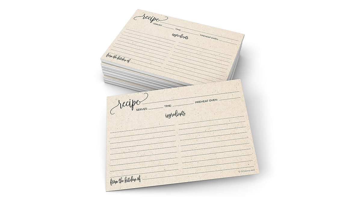 Shop 321Done 5x7 Recipe Cards Set - Rustic Kraft Design
