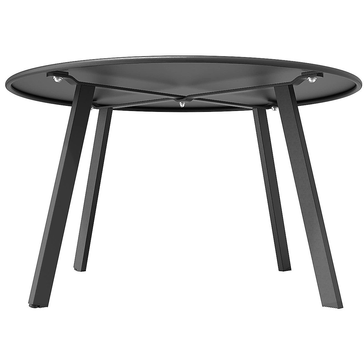 Grand Patio Round Steel Patio Coffee Table, Weather Resistant Outdoor Large Side Table, Black…
