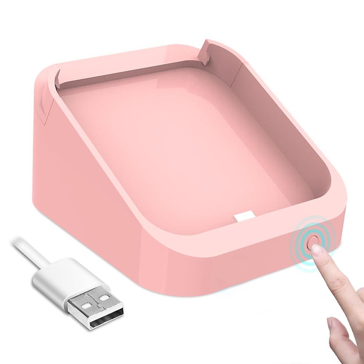 Dock Compatible with Square Reader 2nd Generation, Square Card Reader Stand Holder, Anti-Sleep Button, One Click to Turn On, Pink.
