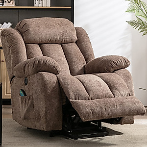 ANJ Power Lift Recliner Chair with Heat & Massage for Elderly, Overstuffed Lift Chairs with USB Port and Heavy Duty Reclining Mechanism(Taupe)