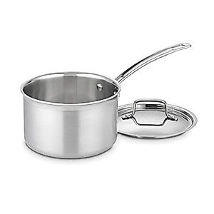 Cuisinart MCP193-18N Multiclad Pro Triple Ply Stainless 3-Quart Skillet, Saucepan w/Cover