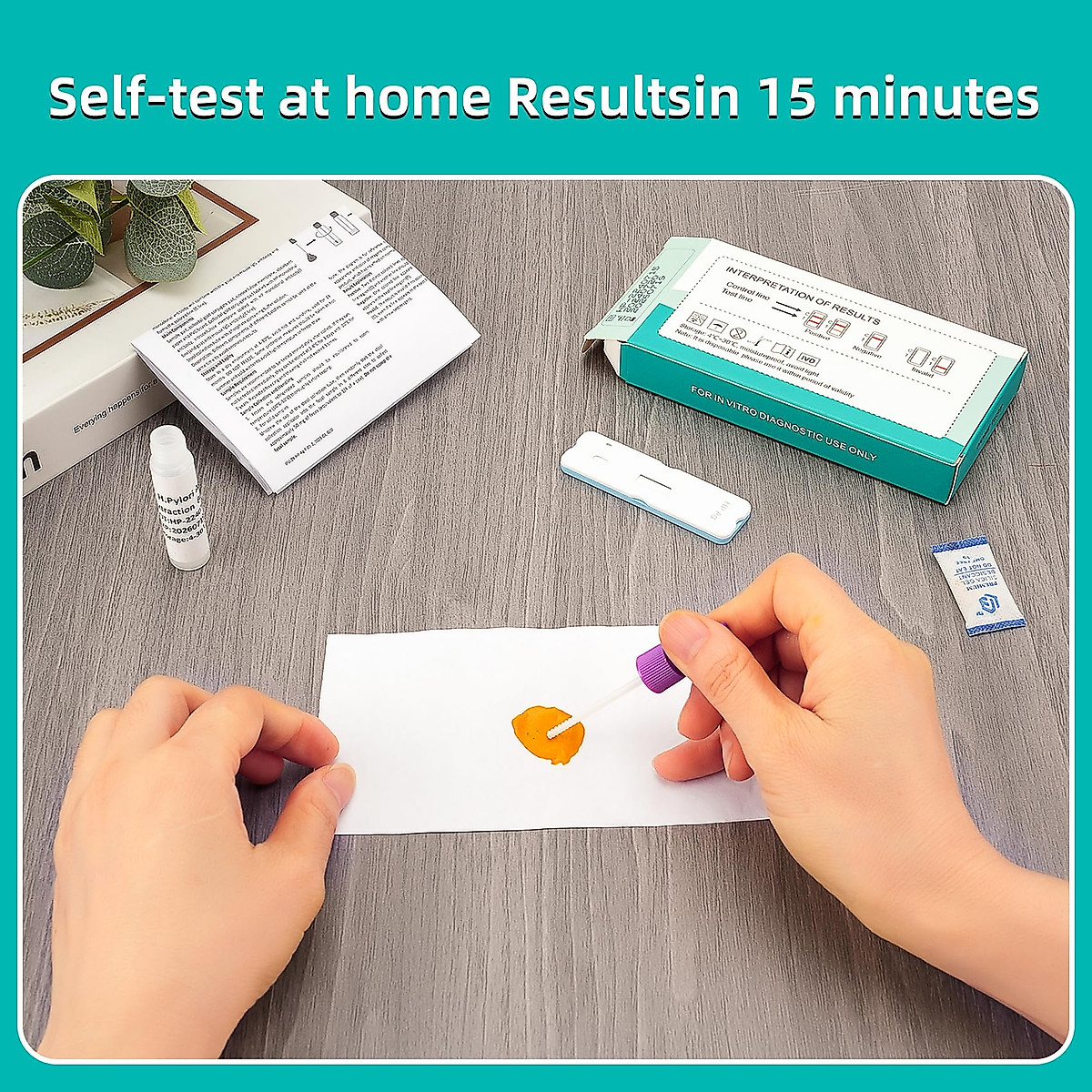 H. Pylori Helicobacter Pylori Stool 3 Test Kit, 10-15 Minutes, Highly Accurate, Easy to Use, Home Testing, No Lab Visit Required