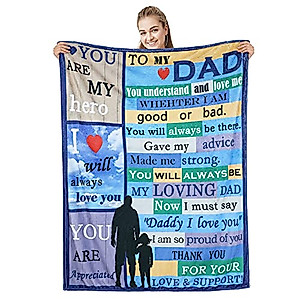Century Star Dad Blankets Gifts for Dad Ever Dad Gifts for Birthday Gifts for Dad from Daughter Son Fathers Day Presents for Dad Words 60" x 80"