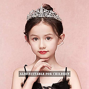 COCIDE Silver Tiara Crowns Crystal Headband Princess Rhinestone Crown with Combs Bride Headbands Bridal Wedding Prom Birthday Party Hair Accessories Jewelry for Women Girls