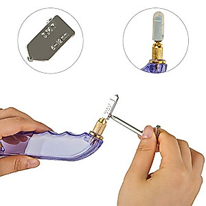 IMT Pistol Grip Oil Feed Glass Cutter Tungsten Carbide, Professional Stained Glass Cutting Tool with 2 Replaceable Head and Oil Reservoir- 2mm-12mm