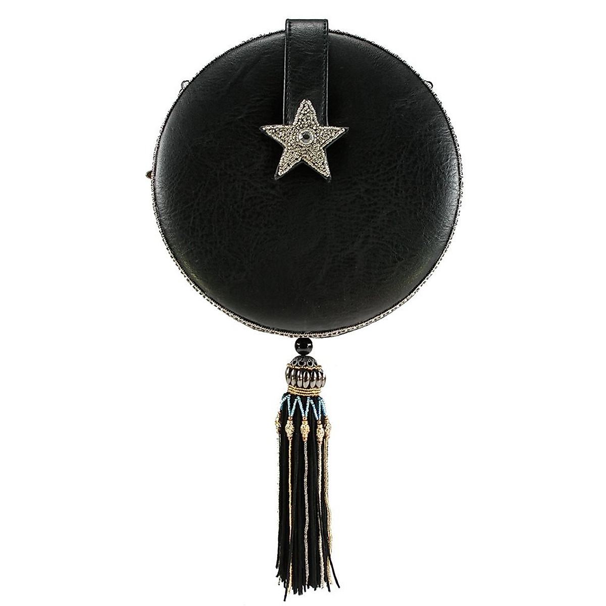 Mary Frances Day To Night Celestial Sun and Moon Beaded Round Crossbody Handbag, Multi