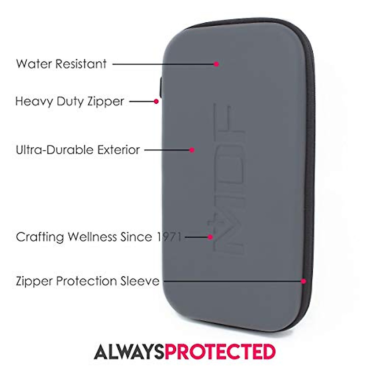 MDF Stethoscope Hard Case for Classic Cardiology, MD One® and Acoustica® Stethoscopes, Reflex Hammers, Sphygmomanometers, Penlights - Mesh Pocket for Doctor & Nurse Accessories - Large (MDFSCL12)