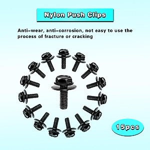 ZBGUN 35 PCS Car Engine Lower Cover Splash Guard Body Bolts Set, Fender Lining Push Rivet Clamp, Universal Metal U-Shaped Clamp Fastening Accessories, Suitable for Most Cars, Trucks, SUVs (Black)