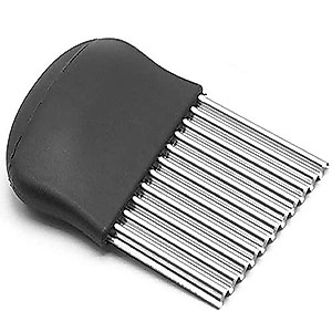 Upgrade Large Crinkle Cut Tool, Sturdy Slicing Helper Stainless Steel Crinkle Cutter, Fruit And Vegetable Wavy Chopper Tool, Safe Durable Potato Onion Cutter French Fry Cutter, Kitchen Tools