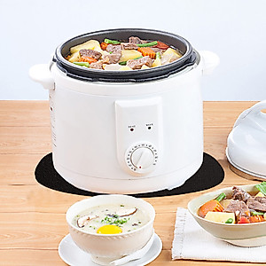 Oval Slow Cooker Heat Resistant Mat for 6-8 Quart, Silicone Countertop Protector Appliance Slider Mat Compatible with Crock-Pot/Elite Gourmet/Hamilton Beach Oval Slow Cooker, Black