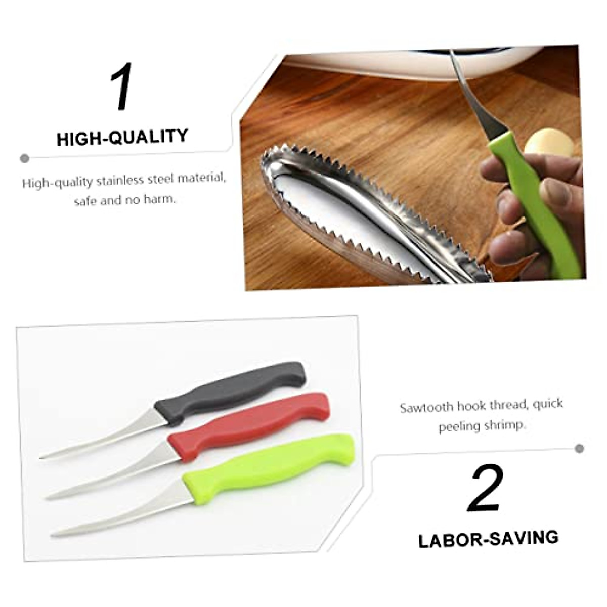 Zerodeko 10pcs Shrimp Cutter Cleaning Tools Plastic Cleaner Seafood Deveiner Prawn Shrimp Line Knife Shrimp Cleaner Shrimp Shell Peeler Shrimp Line Remover Shrimp Removal Peel Pp Plastic