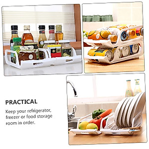 OSALADI 2pcs Beer Rack Cupboard Organizer Plastic to Go Containers Clear Plastic Containers Beverage Stackable Rack Soda Can Organizer Bottle Rack for Fridge Refrigerator Storage Rack Jar