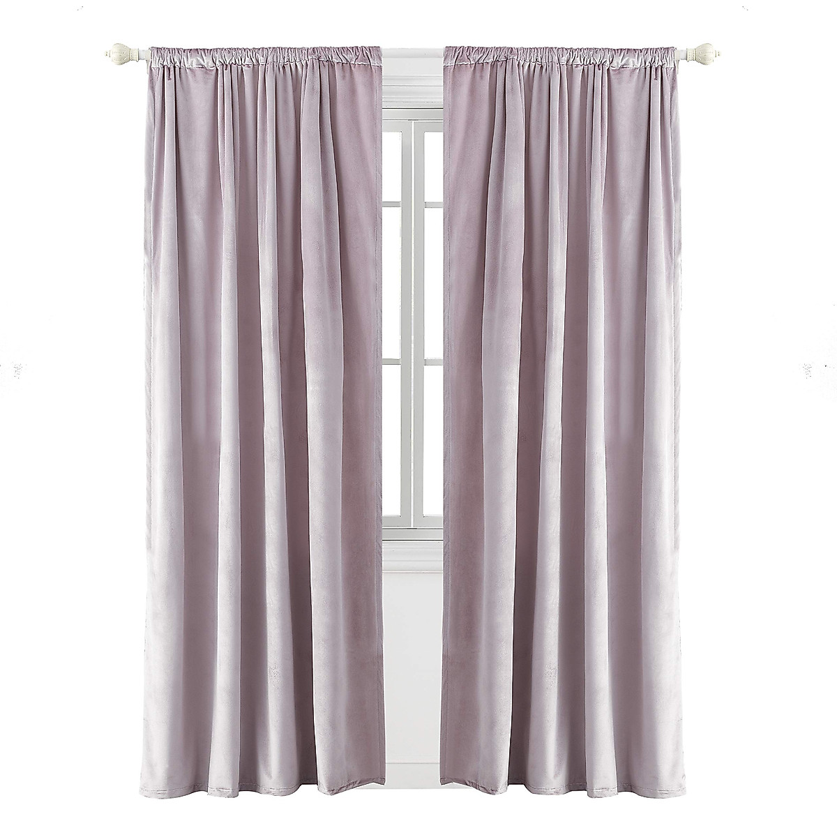 Levtex Home - Lilac Velvet Drape Panel - Window Panel with Rod Pocket - One Curtain Panel 84 inch Length - Lilac - 100% Polyester - Lined