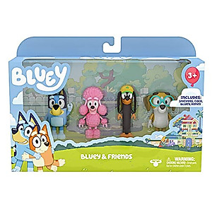 Bluey and Friends 4 Pack of 2.5-3" Poseable Figures