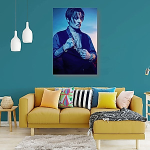 SHUOJIN Performer Johnny Depp Poster Wall Art Picture Painting Poster Canvas Print Posters Artworks Bedroom Living Room Decor 16x24inch(40x60cm)