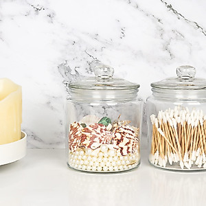 Keketin 32 oz Glass Cookie Jar,Set of 6 Glass Jars with Lids 1 Liter,Airtight Food Storage Containers Glass Apothecary Jars for Kitchen,Glass Kitchen Canisters for Sugar,Flour,Pasta,Snacks,Tea & Rice