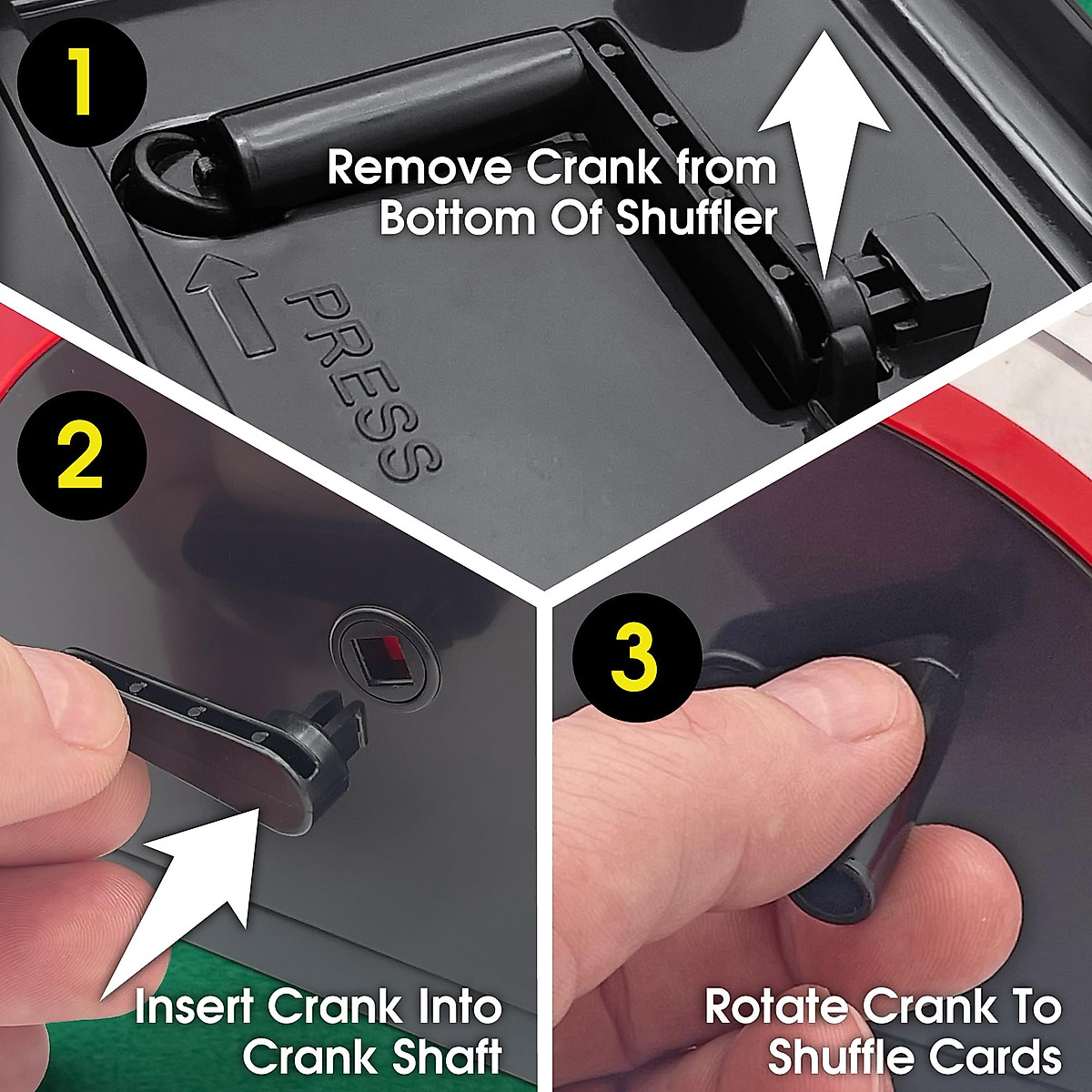 2 Deck Hand Crank "Welcome To Las Vegas" Card Shuffler, Red & Black