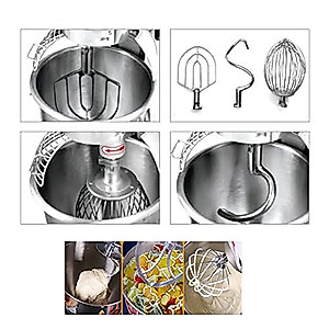 INTBUYING Commercial Food Mixer 11QT Stand Mixer Dough Kneading Machine Bowl Lift Double Commercial Mixer Counterop Mixer 110V
