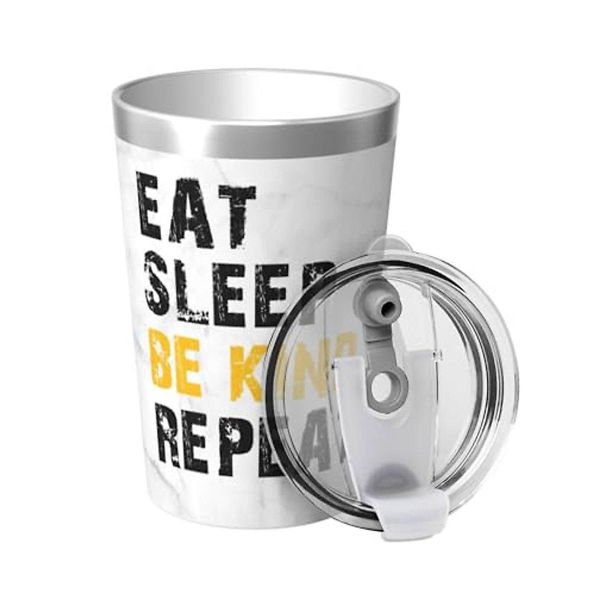 Eat-Sleep-Be-Kind-Repeat-Gifts 12oz Travel Coffee Mug Tumbler with Flip Lid Reusable Insulated Stainless Steel Cold Brew Iced Coffee Cup Thermos-LL
