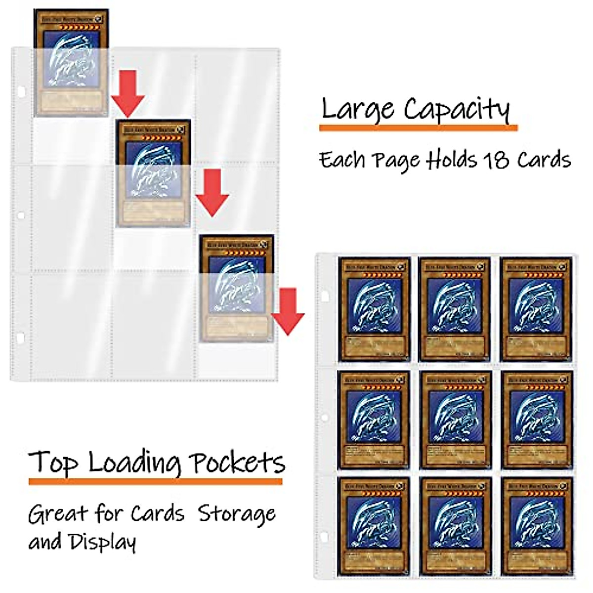Card Binder for YuGiOh Cards - 9 Pocket Card Holder Book with Sleeves Compatible with Yugioh Cards, Holds 720+ Cards