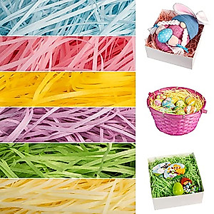 JOYIN 12oz Easter Grass 6 colors Recyclable Paper Shred for Easter Basket Filler Stuffers, Easter Egg Hunt, Easter Party Favor, Easter Decor, Easter Gift Decor