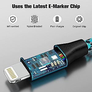 [Apple MFi Certified] iPhone Charger,Compatible for iPhone Charger,3Pack 10FT Fast Chargers Lightning Cable for iPhone 14/13/12/11/Xs/XR X/8/7/iPad iPod AirPods