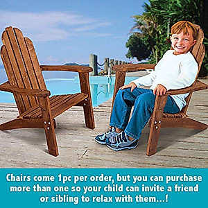 Maxim Child’s Adirondack Chair. Kids Outdoor Wood Patio Furniture for Backyard, Lawn & Deck