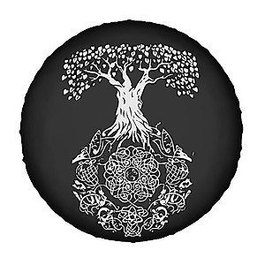 Celtic Tree of Life Tire Cover Spare Tire Type Cover Wheel Protectors Weatherproof Universal for Truck, Trailer Rv, SUV 17 Inch