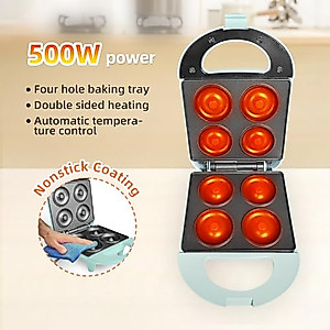 Aoruru Mini Donut Maker for Kids Make 4 Doughnuts